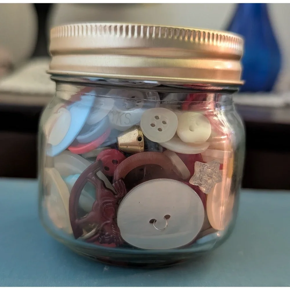 Jewelry | 3 Jar Of Red White Blue Gold Silver Tone Buttons | Poshmark